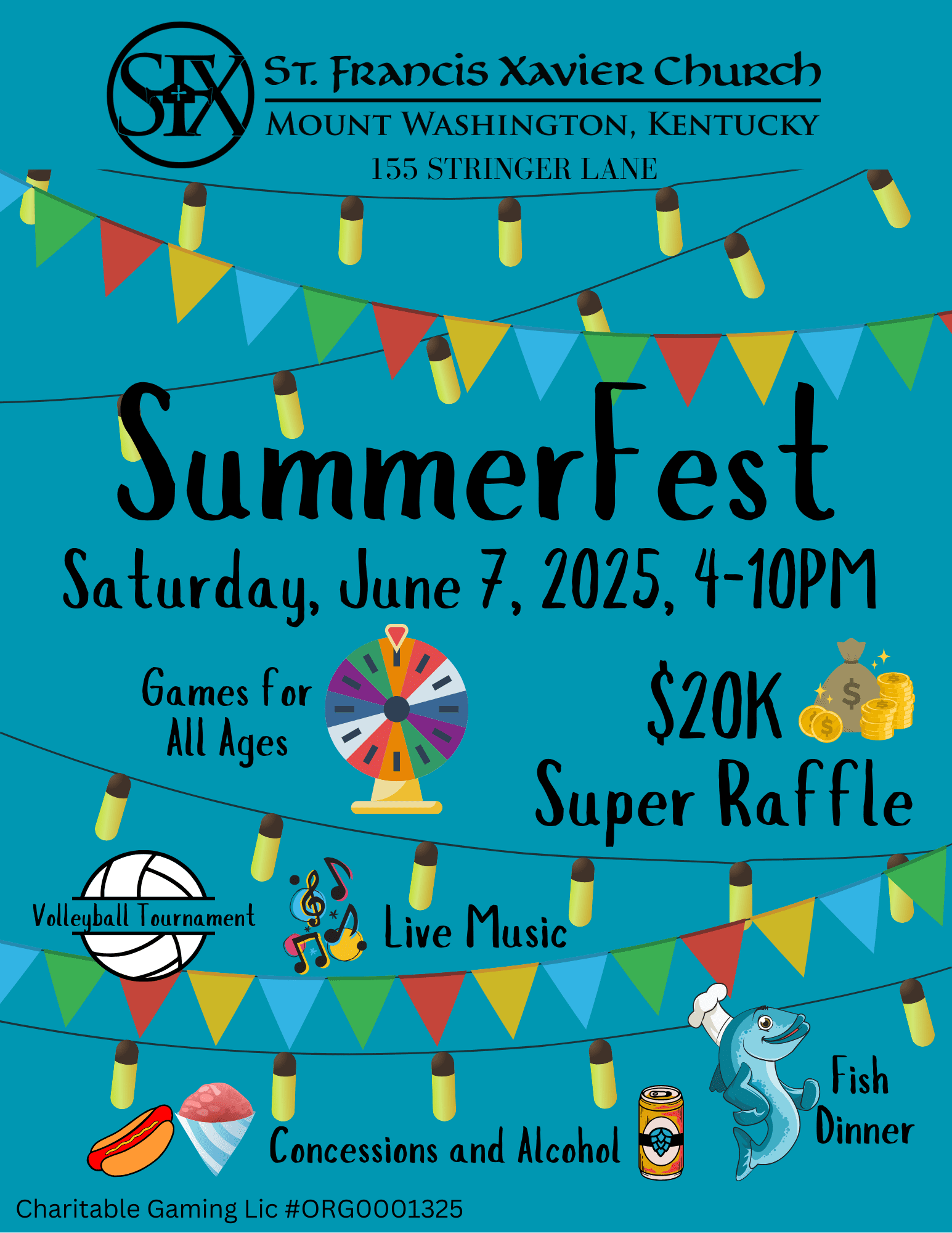 SummerFest June 7, 2025 – Schedule of Events – St. Francis Xavier Church